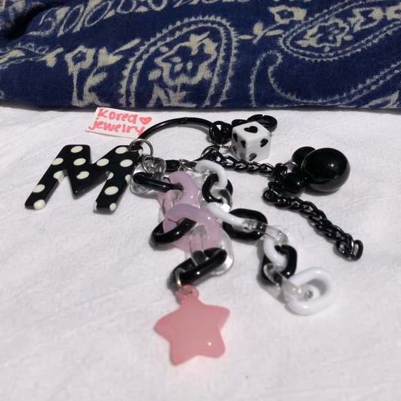 Accessories | Black Pink Korean Bag Charm | Poshmark
